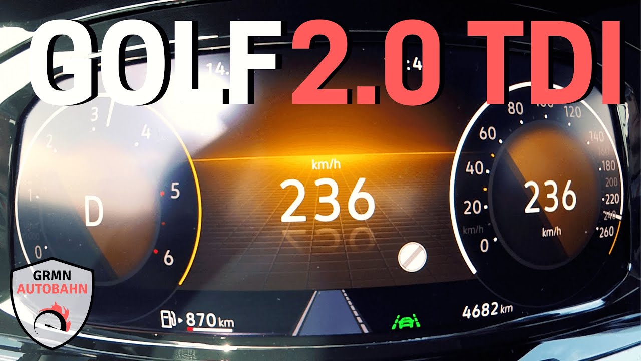 VW Golf 8 2.0 TDI 150HP | 236km/h TOP SPEED 100-200km/h Acceleration ...