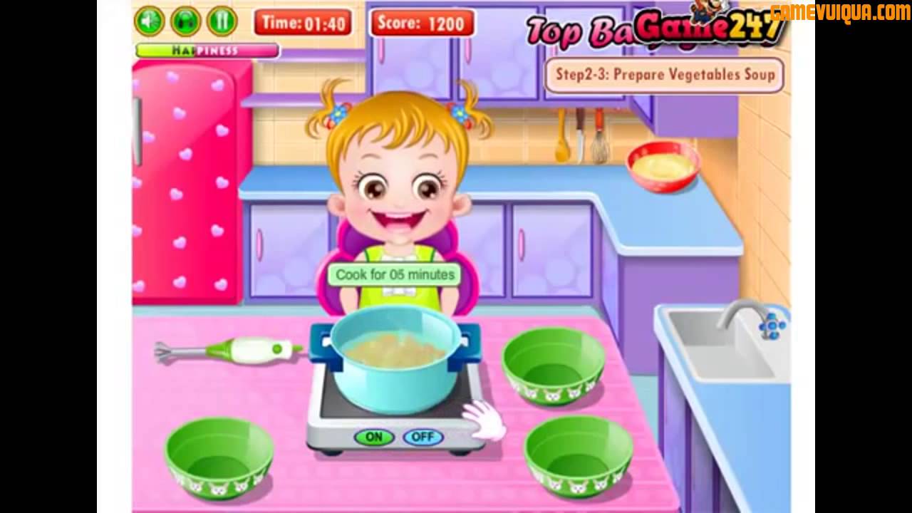 Chơi game trẻ em bé học nấu ăn, Video chơi game trẻ em em bé học nấu ăn ...