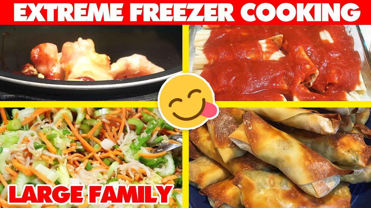 EXTREME FREEZER COOKING | Baked Egg Rolls, Chicken Pot Pie + Freezer ...