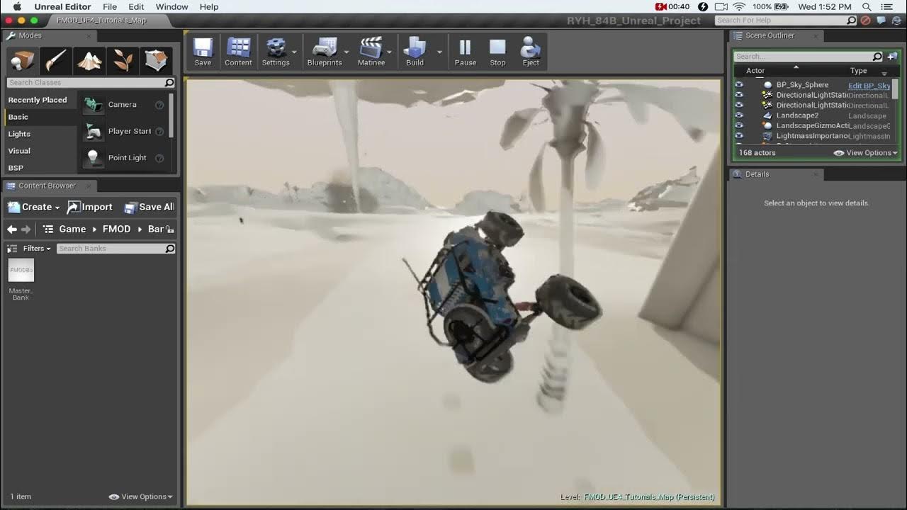 Unreal Engine & FMOD Vehicle Sound Design Implementation demo - Rye Winter - YouTube