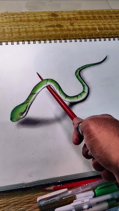 how to draw a realistic snake how to draw a snake easy and 3D sanke 🐍🐍 ...