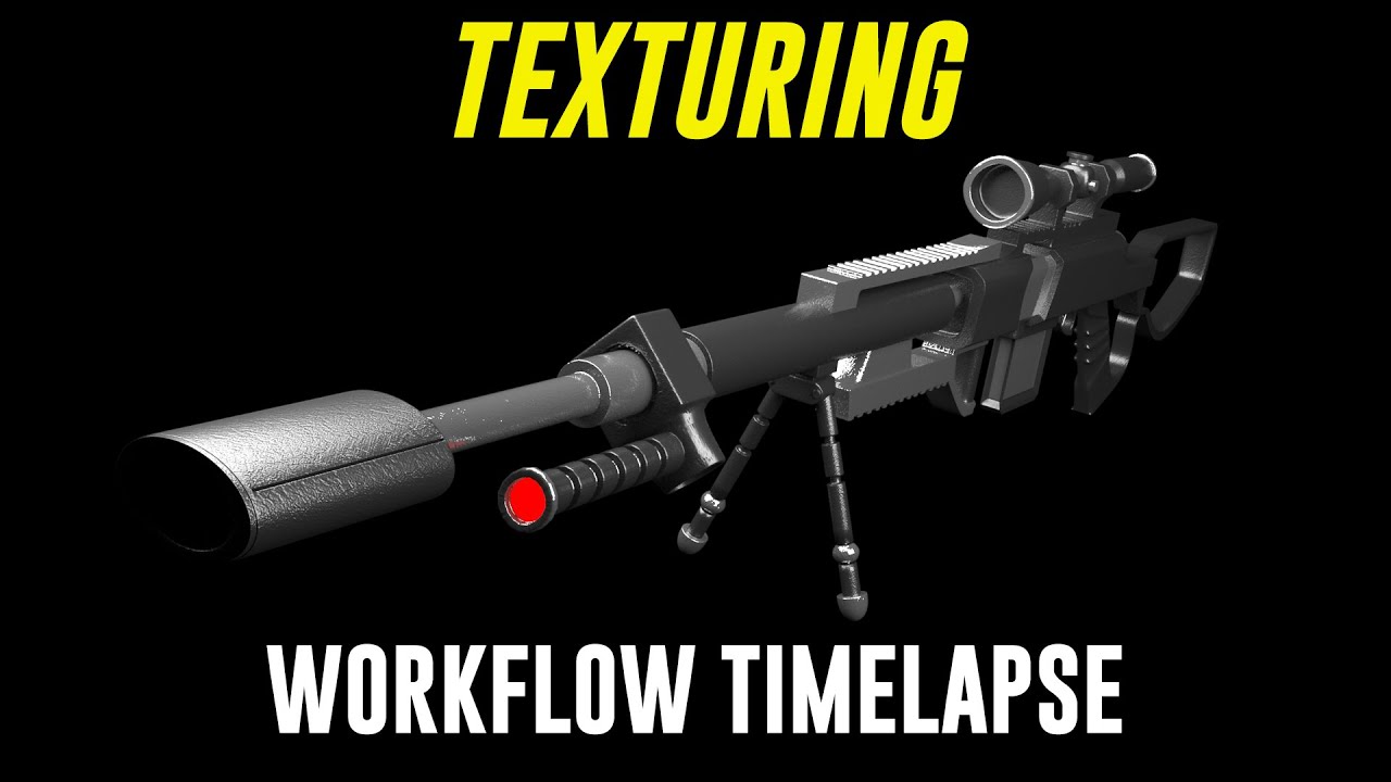 3Ds MAX - UVW Texturing Timelapse || Texturing Sniper with just 2 Materials - YouTube