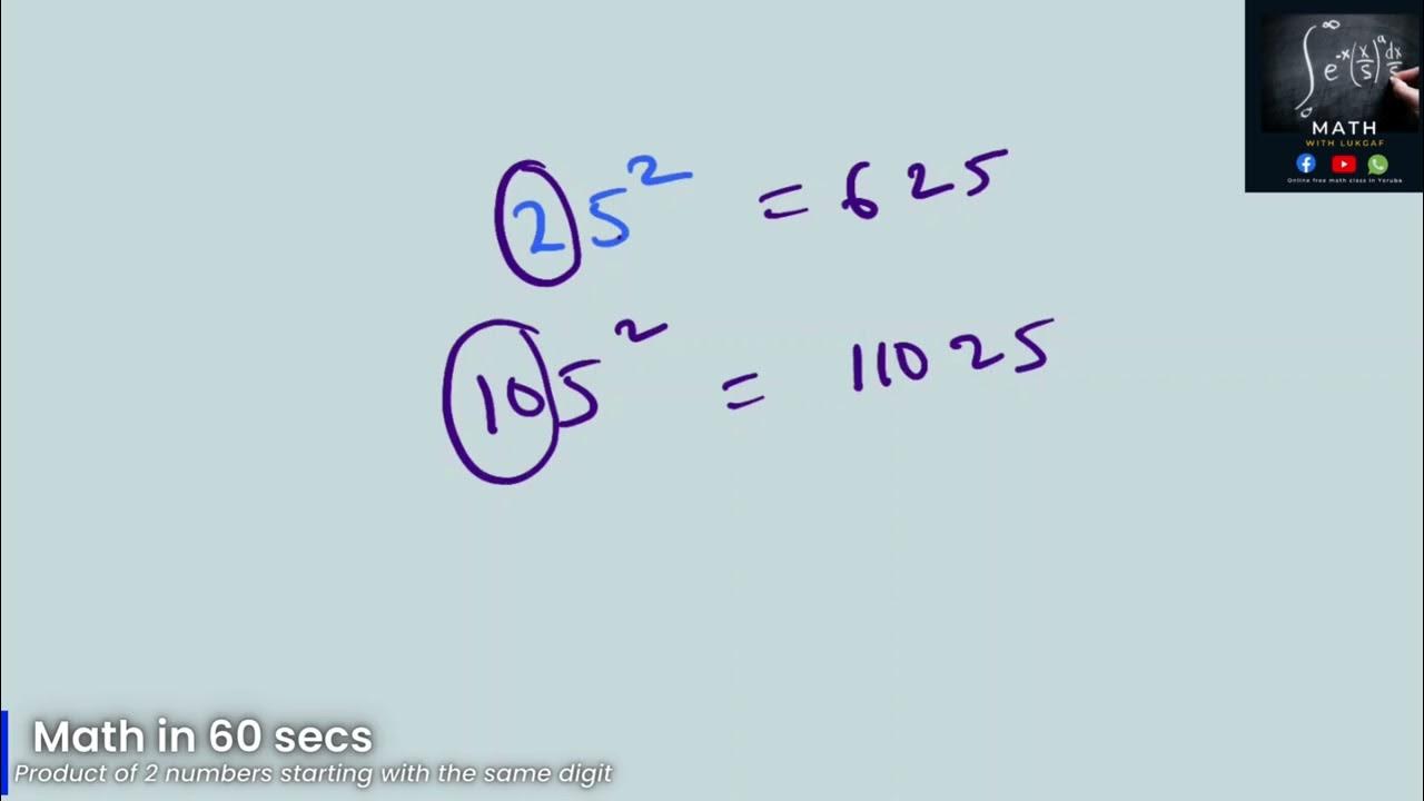 Math in 60 secs | The product of two numbers that start with the same ...