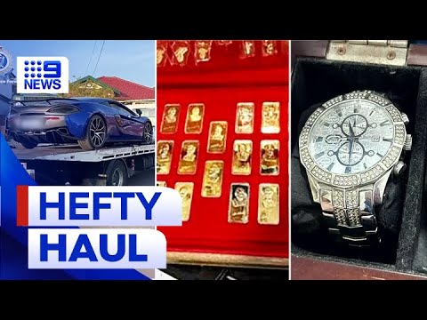 Over $7m worth of luxury cars seized during police raid over unexplained wealth | 9 News Australia