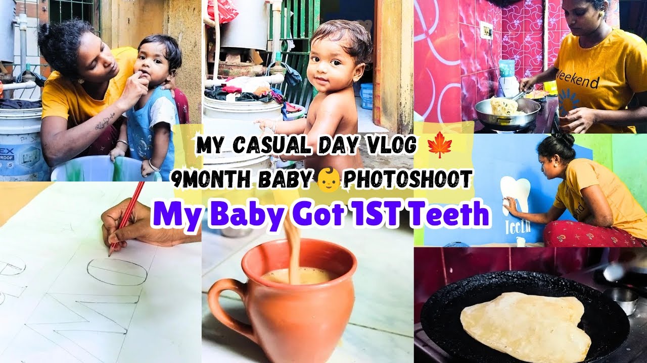 A Casual day in my life 🍁 with Lenin baby 👶9 month baby photoshoot vlog ...