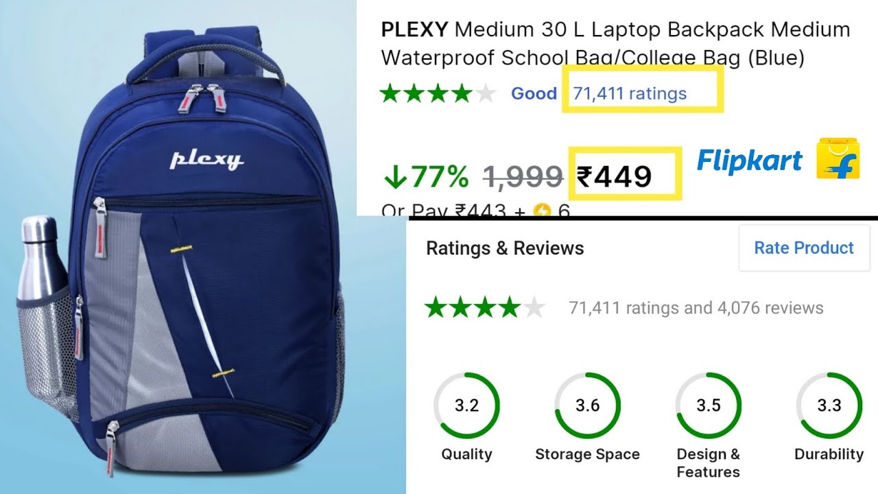 🔥Best Laptop Bag Under ₹500 || PLEXY Medium Waterproof School Bag ...