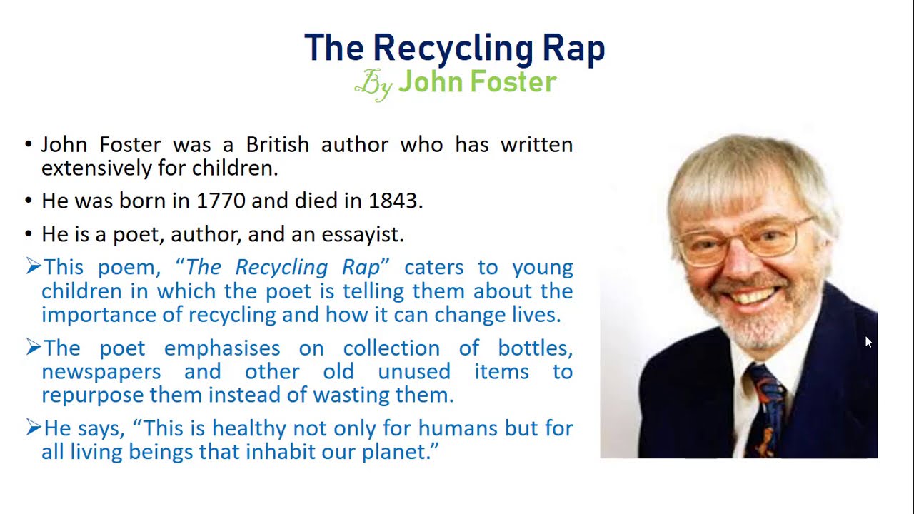 The Recycling Rap {Poem} - John Foster - Class VI - YouTube