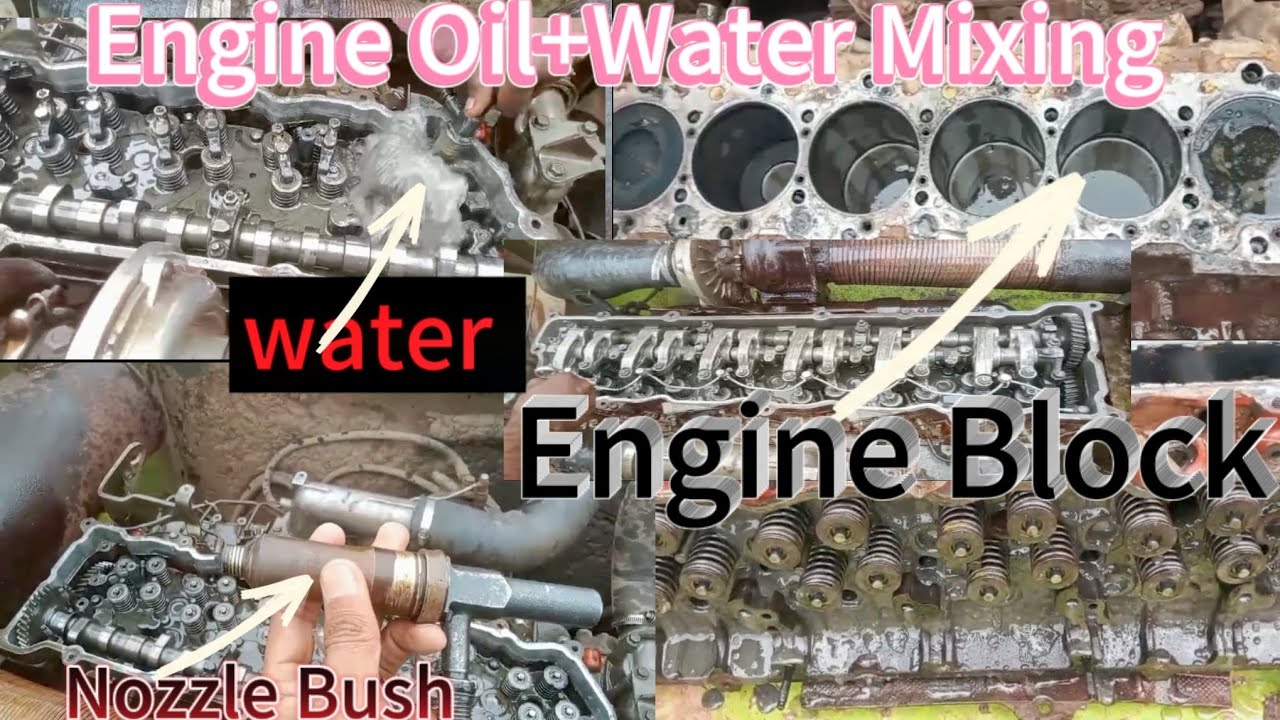 Engine Head Nozzle Bush Leak|Oil+Water Mixing|6Cylinder Engine - YouTube