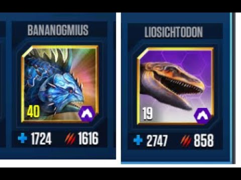 BANANOGMIUS VS LIOSICHTODON II Jurassic World The Game II Dinosaurs ...