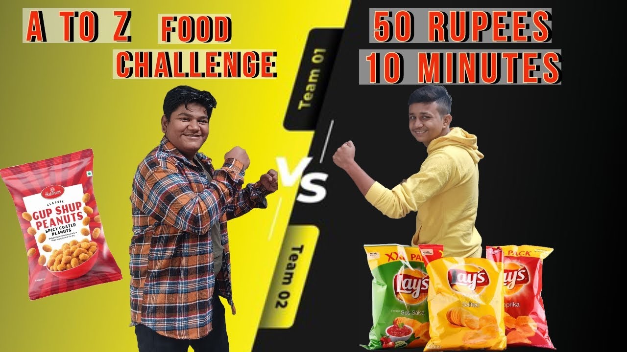 A to Z Food Challenge, 50₹ in 10 minutes #viral #foodchallenge #winner ...