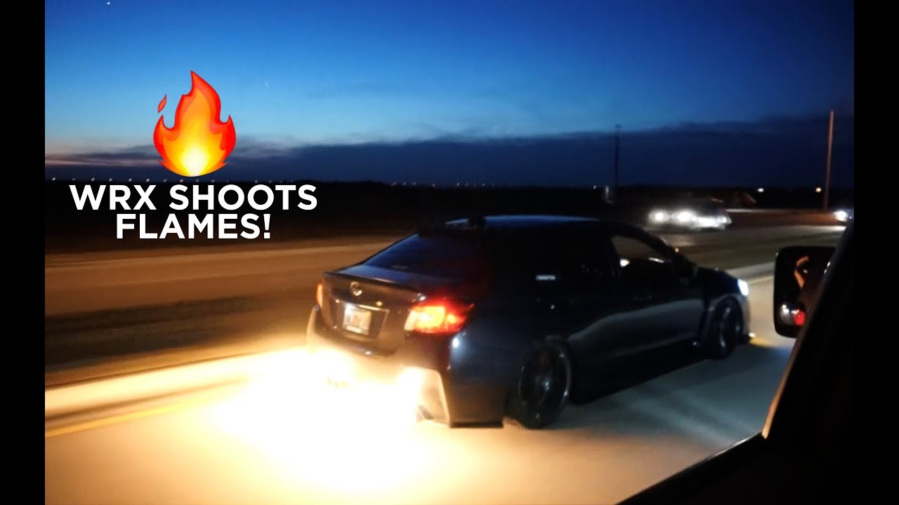 We straight piped the WRX & it shoots FLAMES!!!! - YouTube