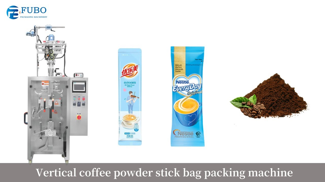 Vertical coffee powder stick bag packing machine - YouTube