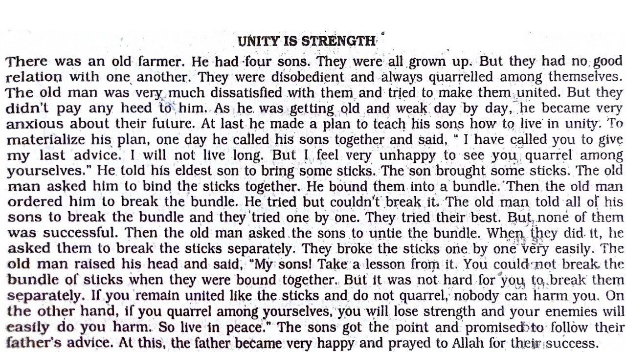 Unity is strength - Completing story - YouTube