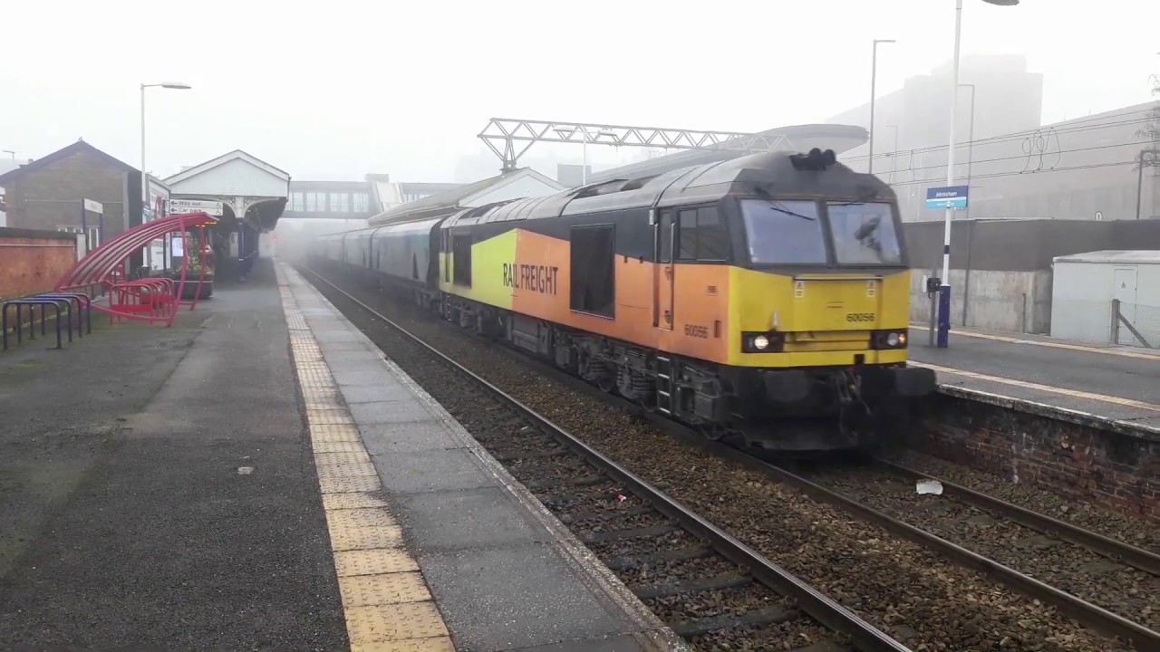 biomass trains at Altrincham with 60056 and 66745 19/1/20 - YouTube