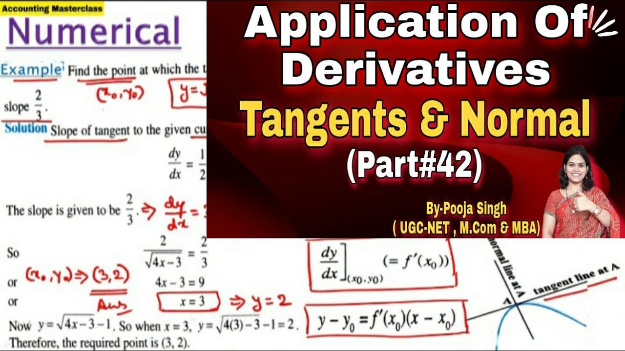Application Of Derivative | Tangents & Normals | Derivative ...