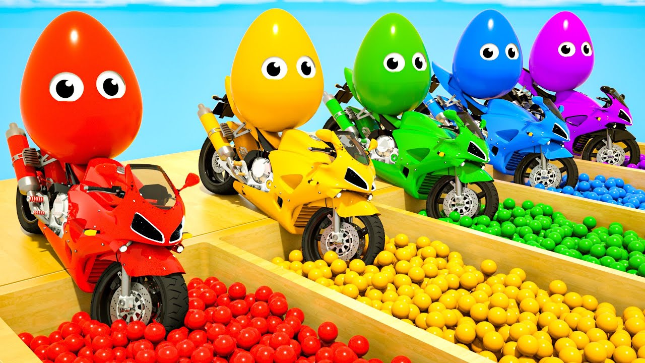 Bingo Song - Colorful motorcycles and funny eggs - Baby Nursery Rhymes ...