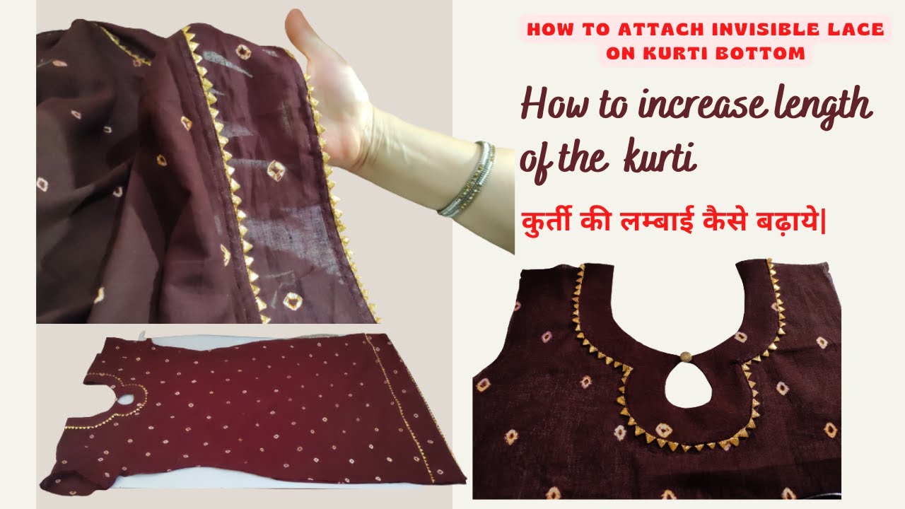 How To Increase Length Of Kurti how To Attach Invisible Lace YouTube how-to-increase-length-of-kurti-how-to-attach-invisible-lace-youtube
