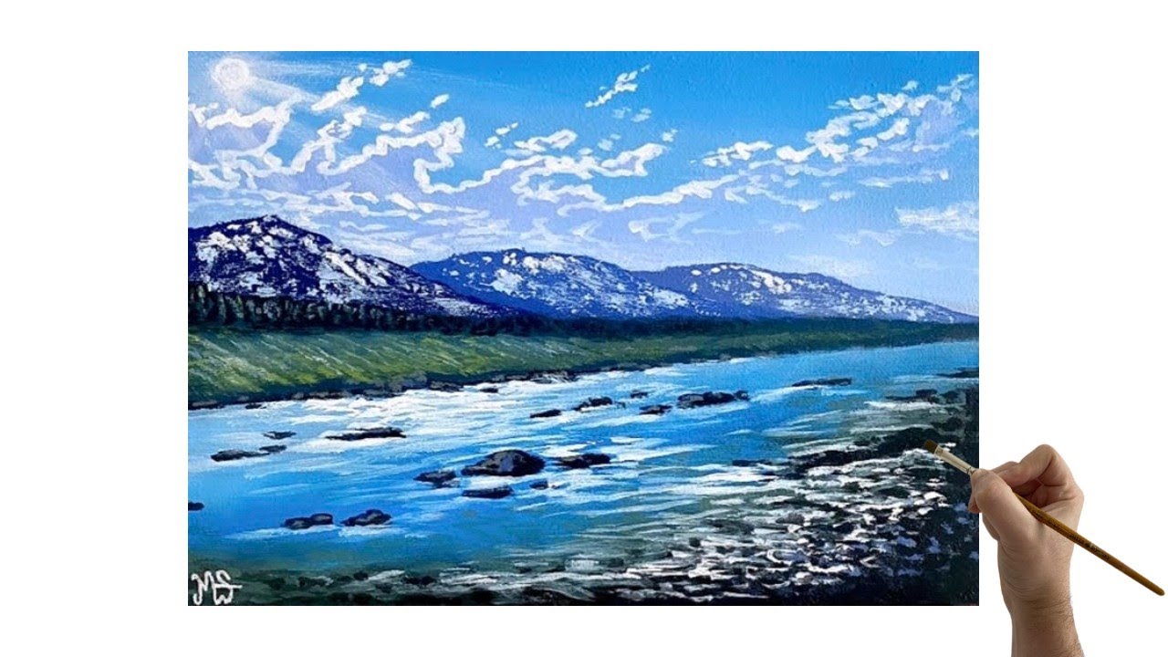 Acrylic paint tutorial Mountains / Mountain acrylic painting tutorial ...