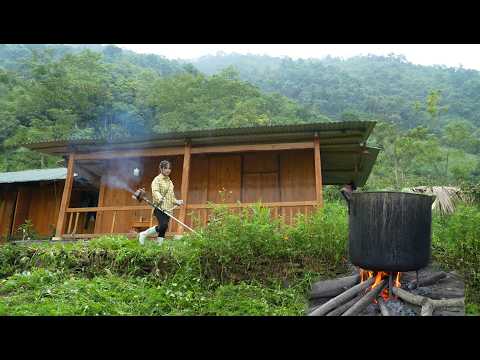 Revive the hillside farm and cook pig feed using dried cassava and taro leaves.