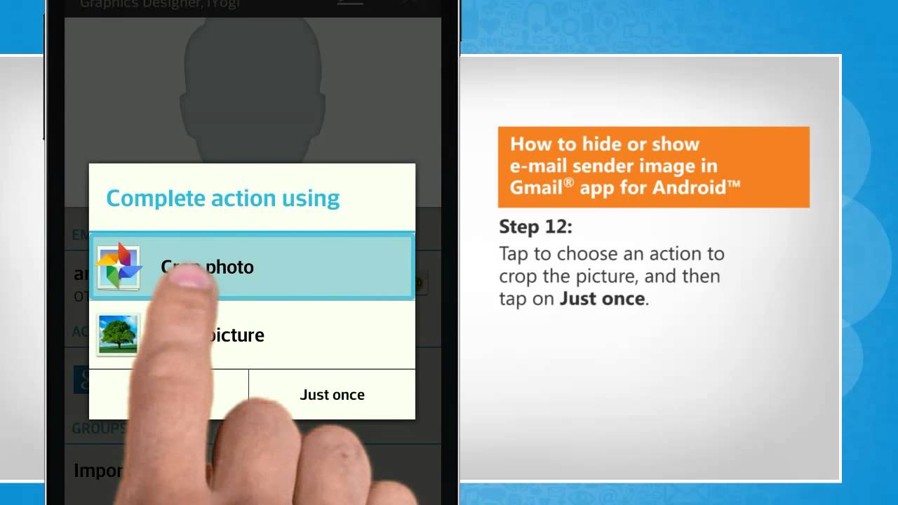 How to hide or show e-mail sender image in Gmail® app for Android™ on ...