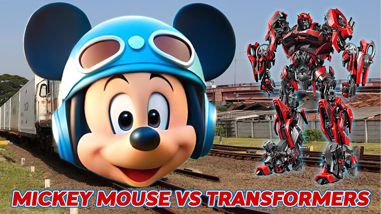 Lucu Sekali !! kereta api tiba tiba berubah jadi Mickey Mouse dan ada ...