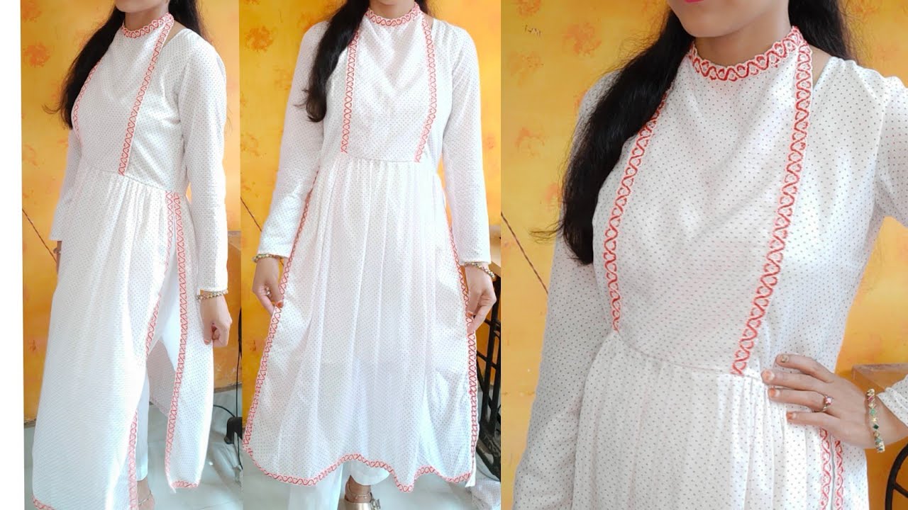 naira cut suit| slits kurti/frock cutting and stitching/चाक वाली फ्रॉक ...