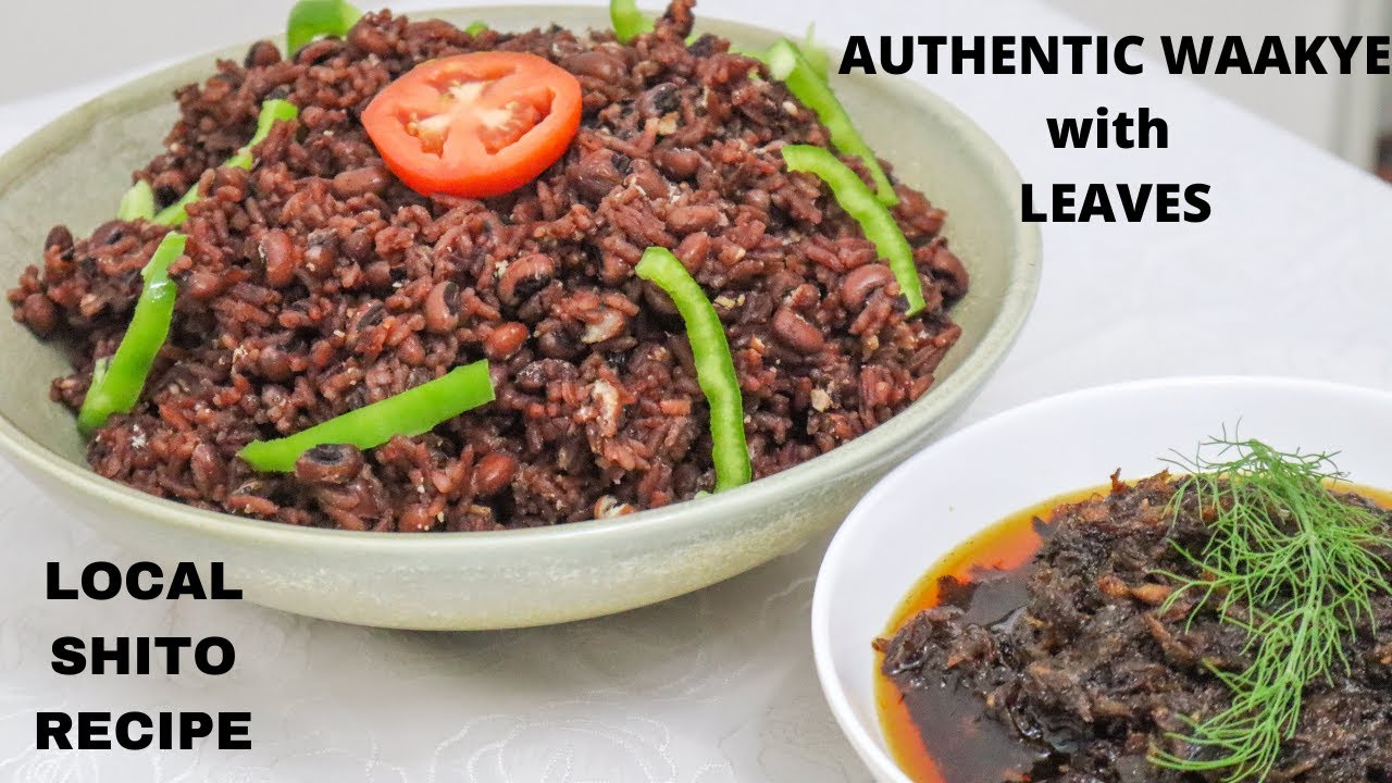 How to make Authentic waakye with leaves and Local shito - YouTube