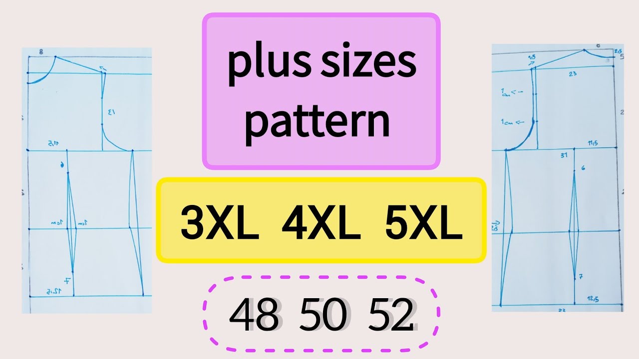 🤑 Basic Bodice Pattern For Plus Size|3XL-4XL-5XL sizes|48-50-52 sizes ...