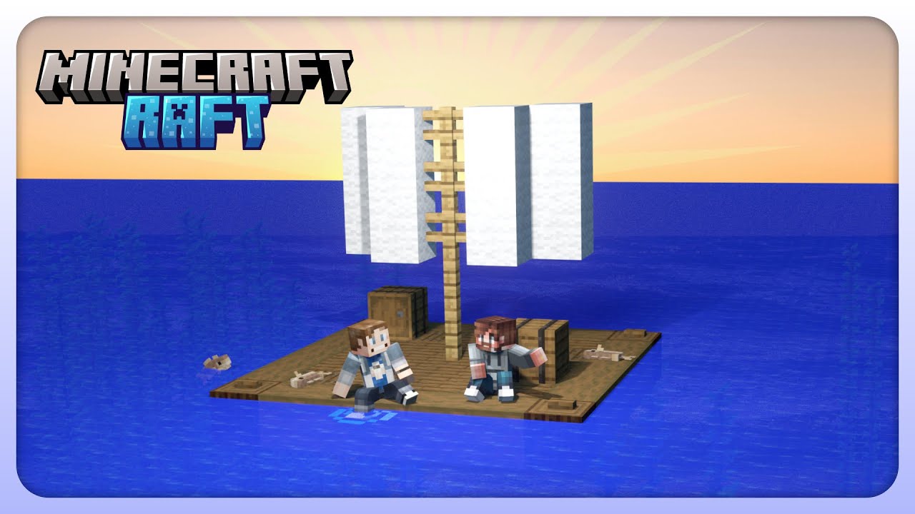 Chilling and Surviving on a RAFT in Minecraft Survival 1.20.1 - YouTube