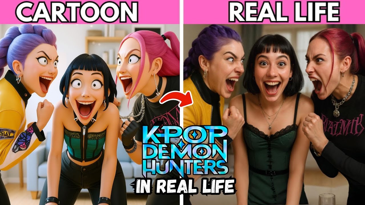 😲 K-POP Demon Hunters in REAL LIFE! (AI Art Transformation) - YouTube