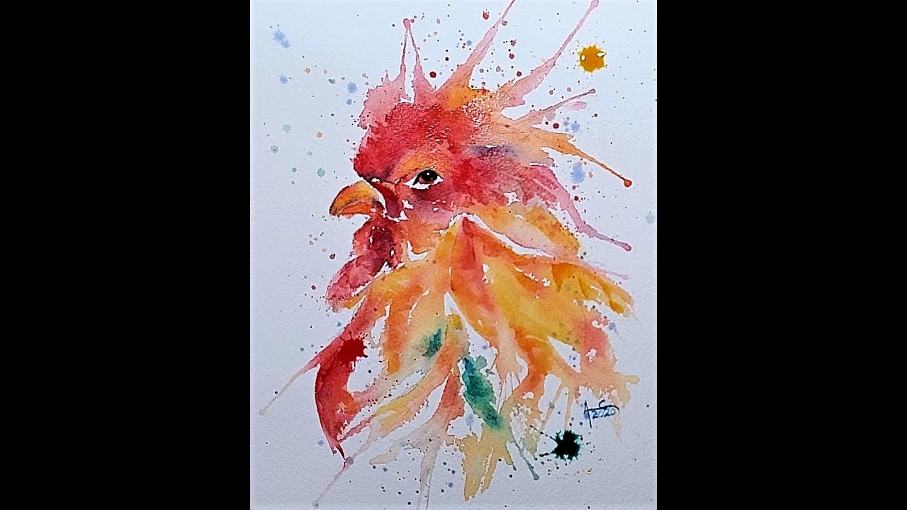 Abstract Rooster Painting