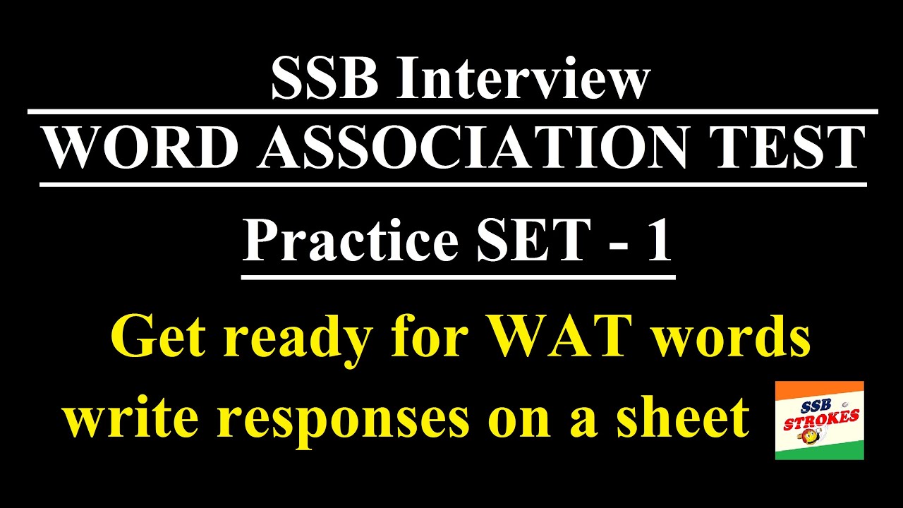 Word Association Test in SSB - Set 1 I #ssbstrokes - YouTube