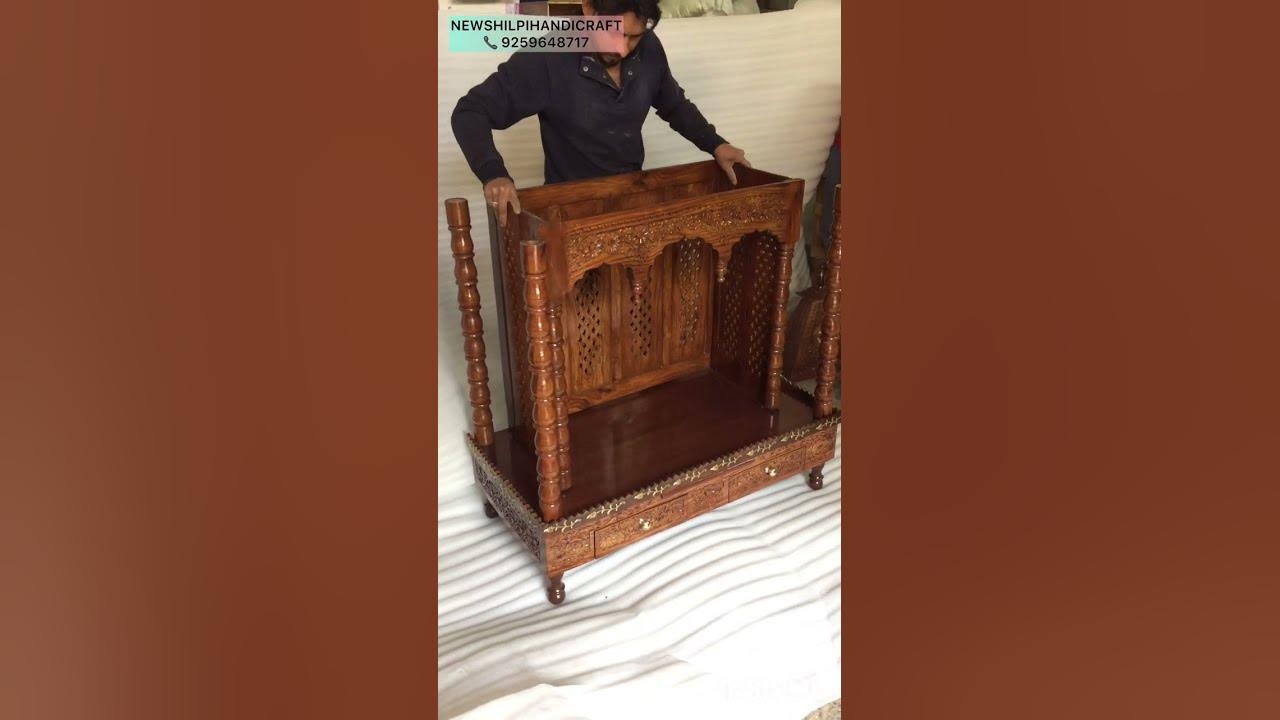 how to assemble wooden temple | Wood Carving Temple | Home Temple ...