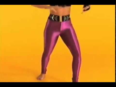 Res:480 - Lauren Gottlieb in Shiny Glossy Purple Spandex Lycra (Disco Jeans) (Disco Pants)