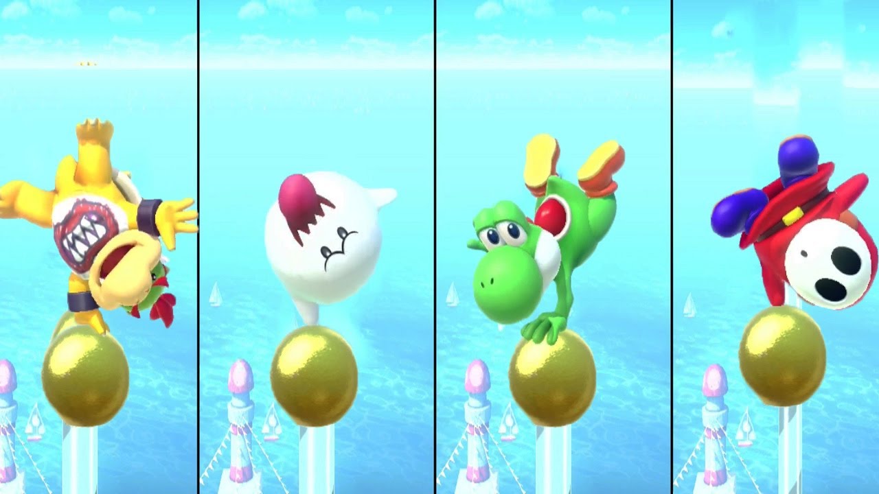 Super Mario Party - (Minigames) - Bowser Jr. vs Boo vs Yoshi vs Shy Guy ...