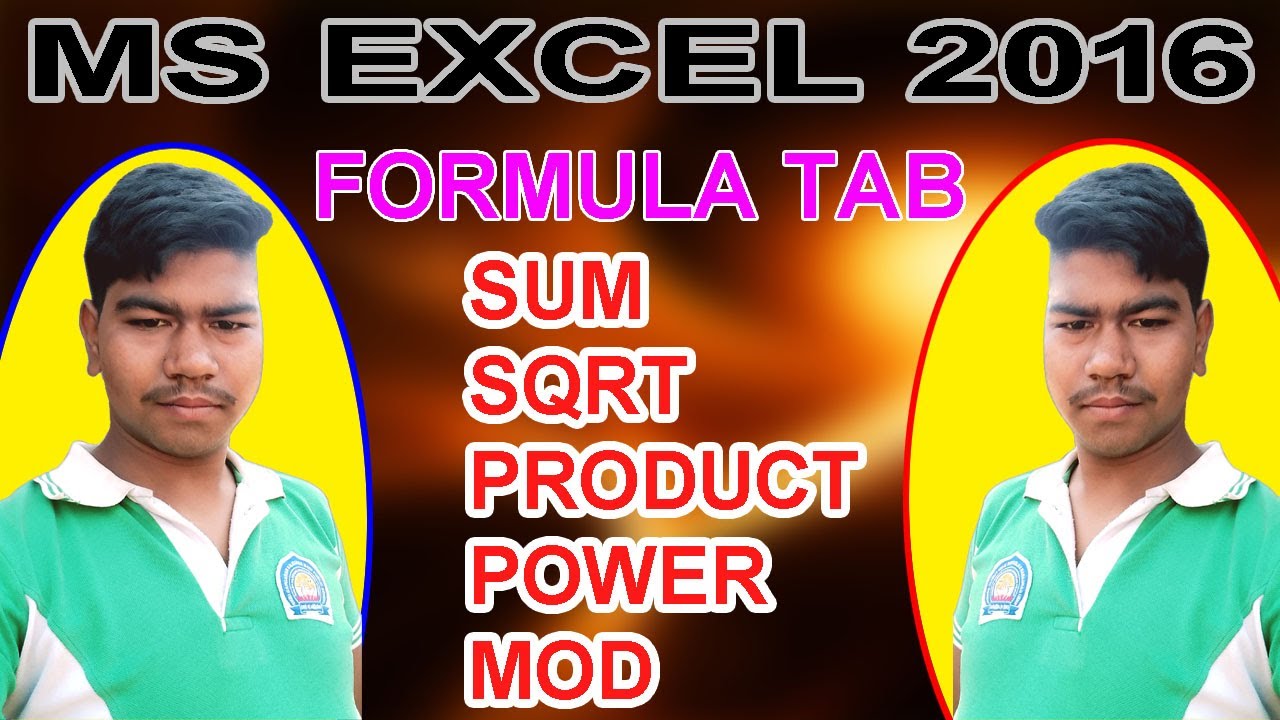 How To Use Sum Product Sqrt Power Mod Formulas Tab In Excel 2016 Ms How To Use Sum Product Sqrt Power Mod Formulas Tab In Excel 2016 Ms