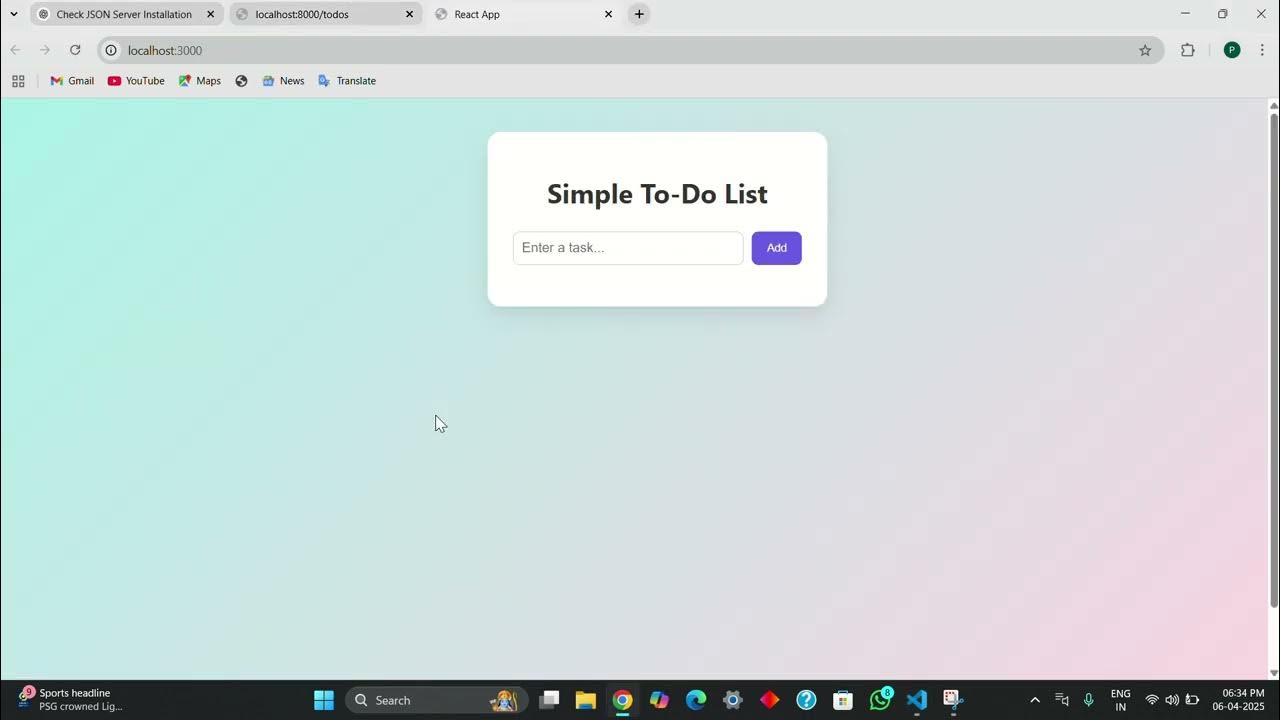 Simple To Do List Website Using React,Node Js, Json, Java script - YouTube