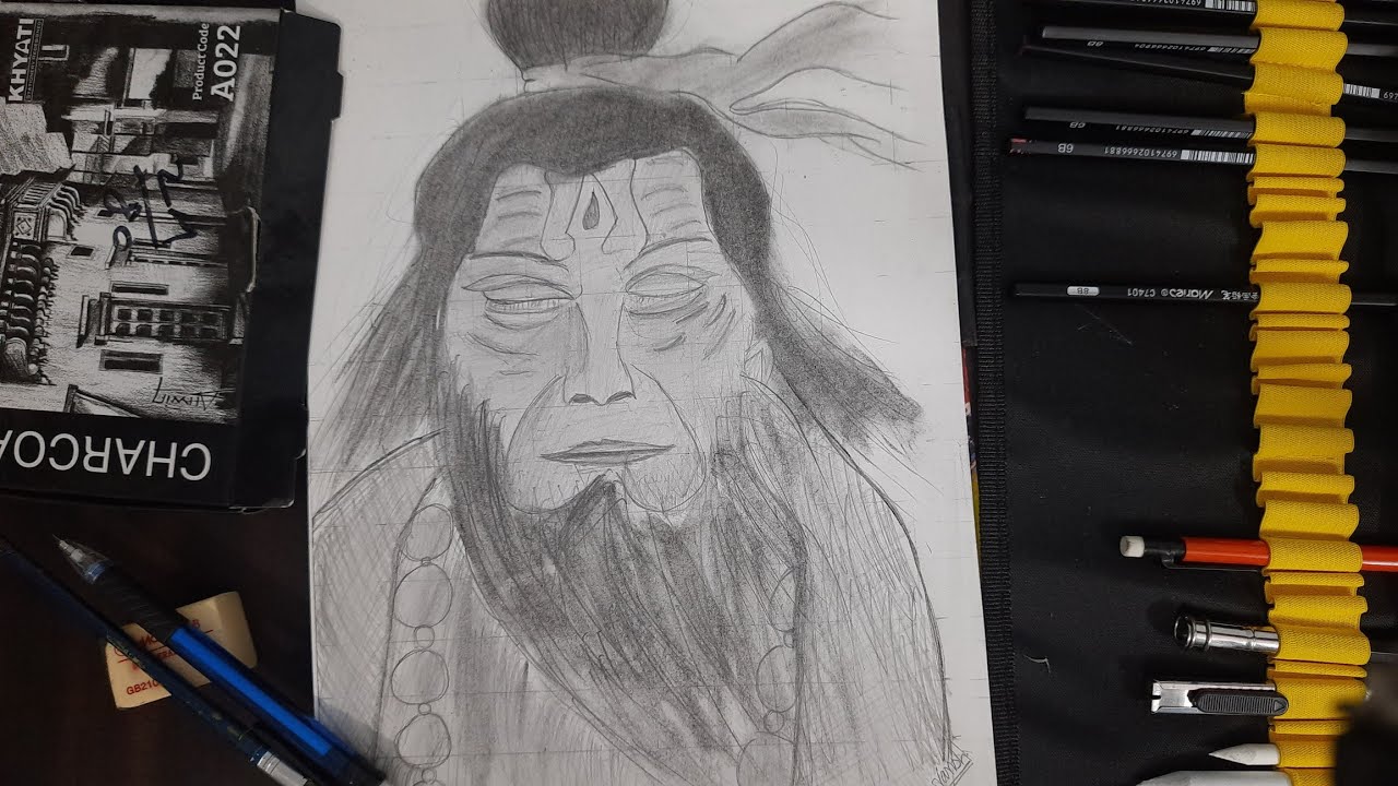 How to shade Hanuman, Jai hanuman ji Maharaj ki , Lord Hanuman Drawing ...