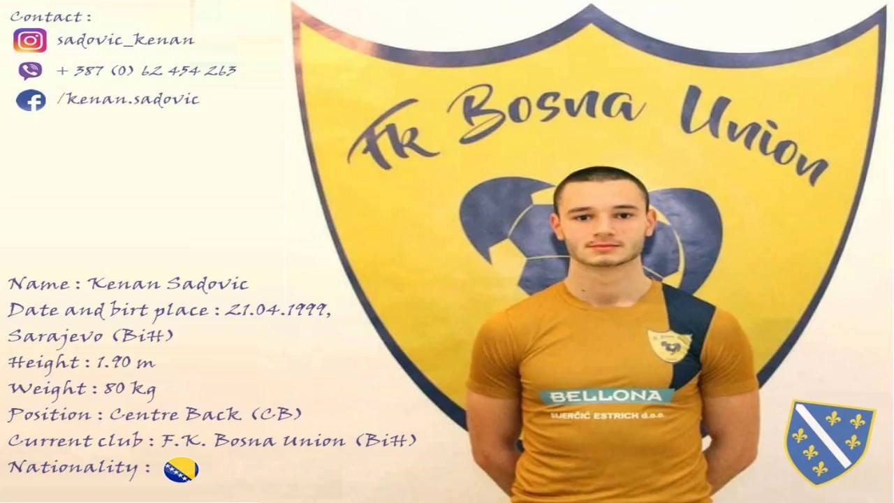 KENAN SADOVIC | CV | F.K. Bosna Union 2017/18 (HD) - YouTube