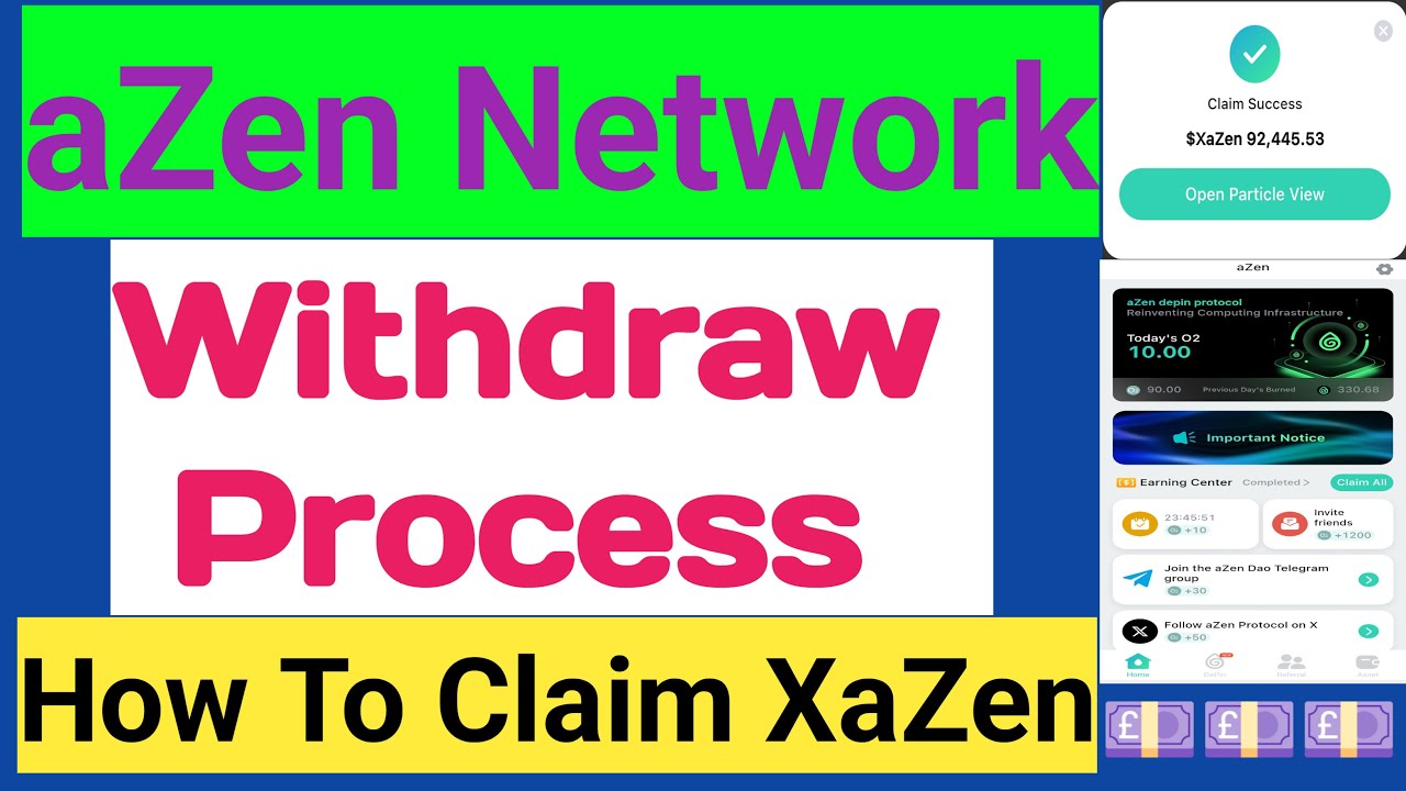 aZen Network Withdraw Process | How To Withdraw aZen Network | ZaZen ...