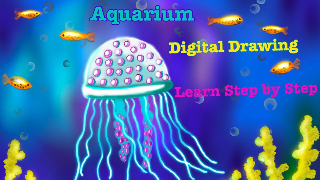 Let’s draw Aquarium # step by step # Digital Art # Procreate with ...