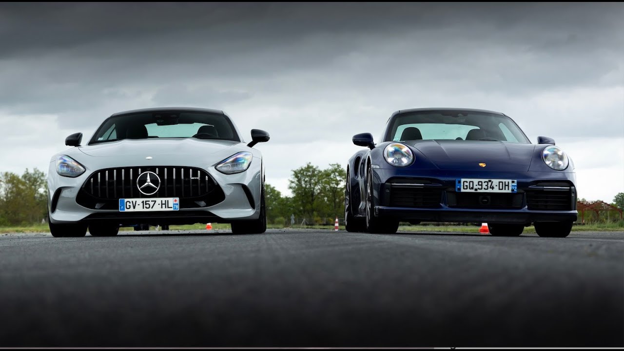 Drag race : Porsche 992 Turbo VS AMG GT 63 - YouTube