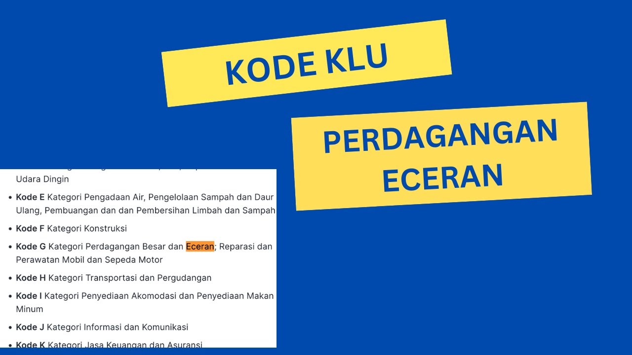 Kode KLU Pajak untuk Pedagang Kecil dan Perdagangan Eceran – Wajib Tahu ...
