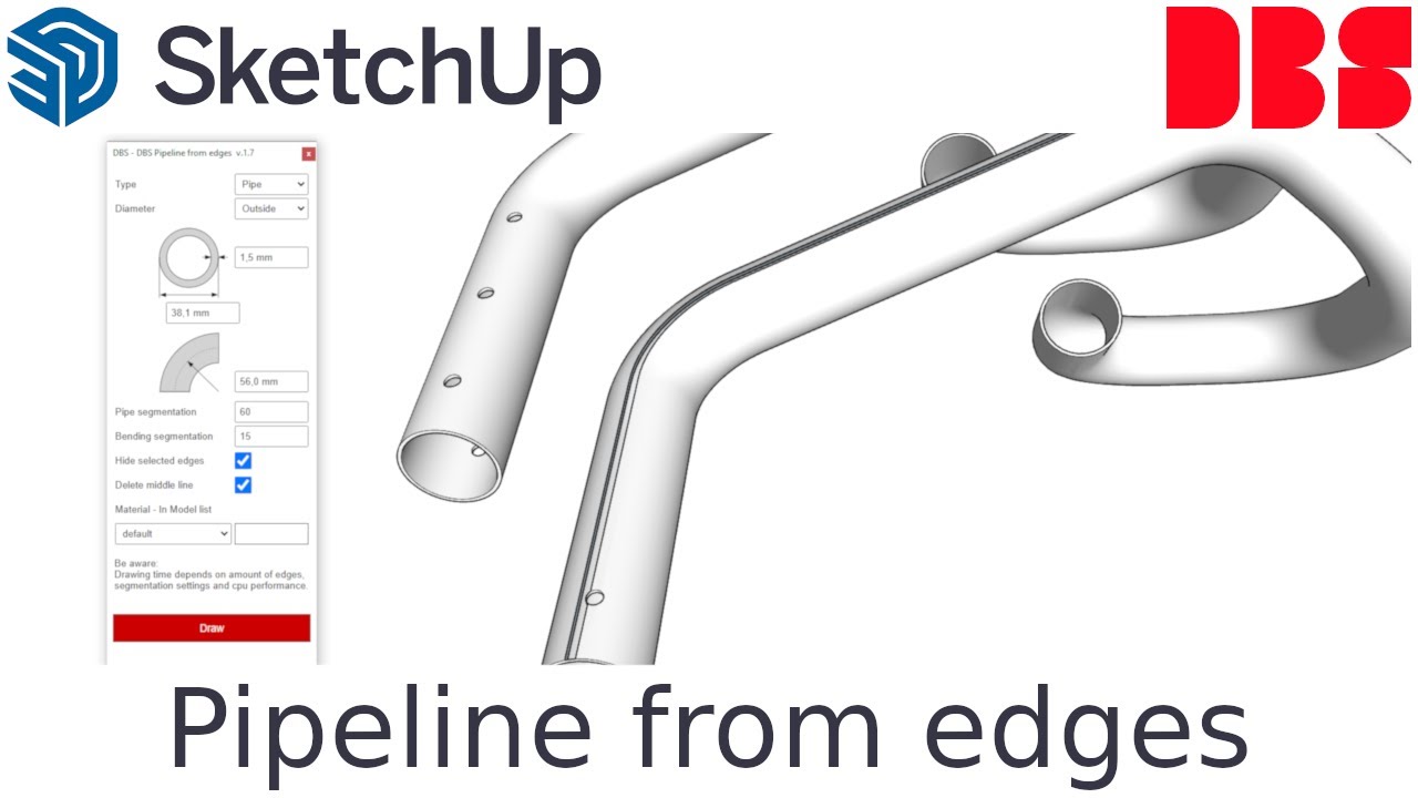 SketchUp Extension: Pipeline from edges v1.7 - holes made with Solid ...