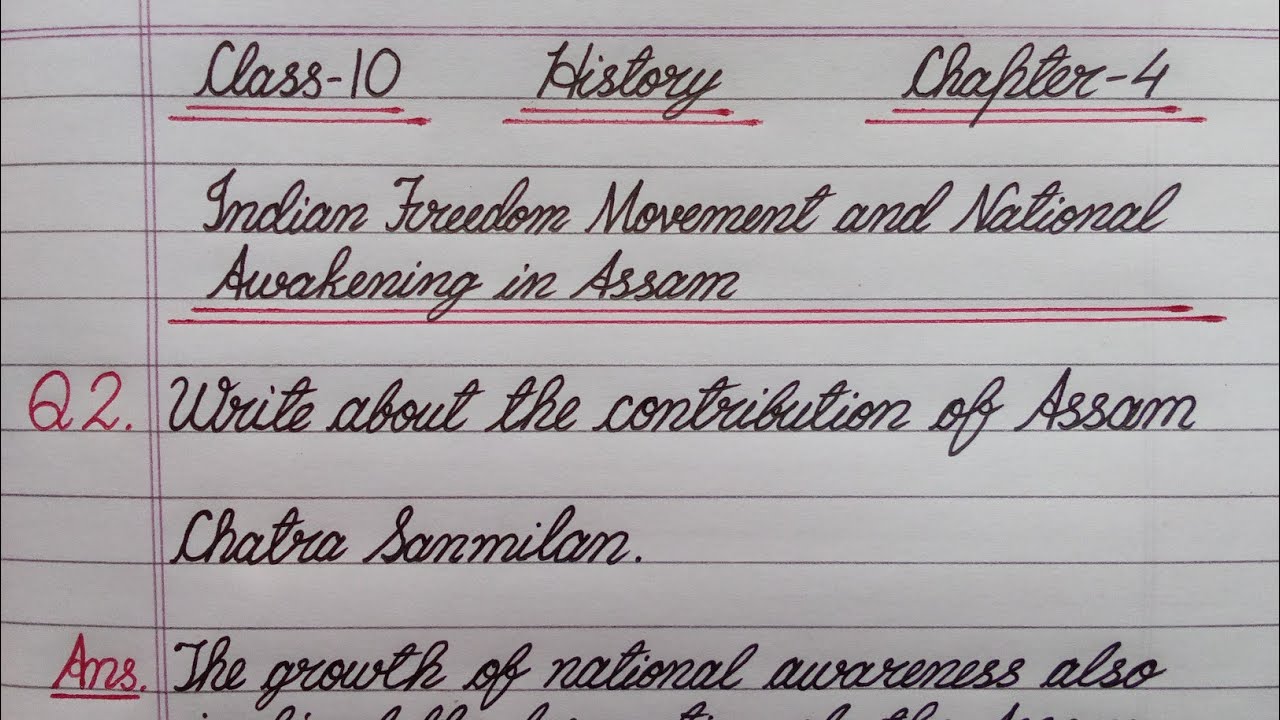 Write about the contribution of Assam Chatra Sanmilan. / Class 10 / History / Chapter 4 - YouTube