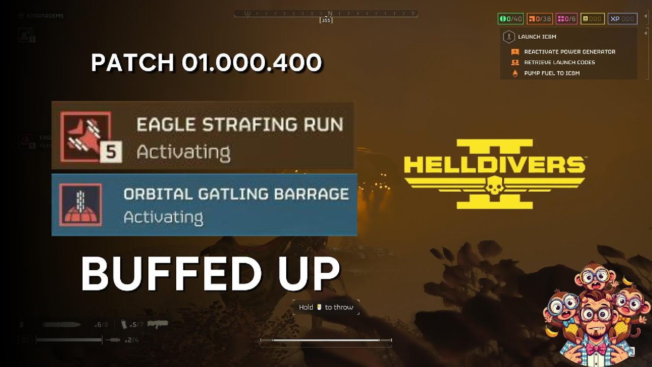 HELLDIVERS 2: Eagle Strafing Run & Orbital Gatling Barrage BUFFED UP - YouTube