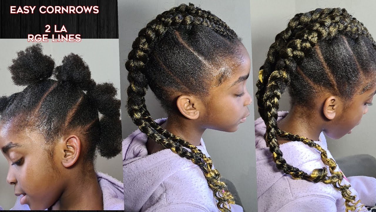 HOW TO: EASY LARGE CORNROWS ON MY TUDDLER/ CORNROWS HAIRSTYLE TUTORIAL ...