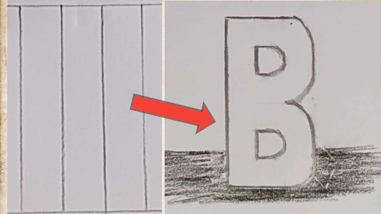 How to draw the English alphabet।।B drawing with pencil।।Drawing by ...