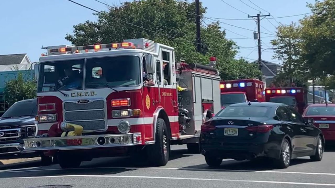 Cape May Fire Department truck 5130 and two Cape May City Ems ...