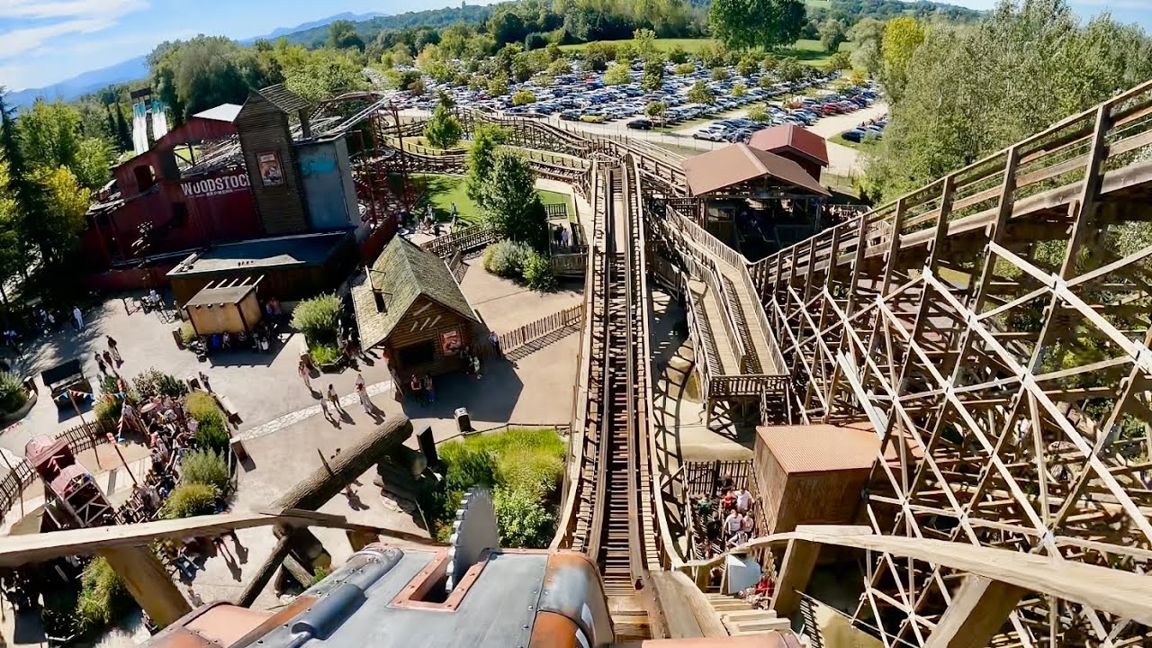 Timber CRAZY Wooden Roller Coaster 4K POV! | Walibi Rhône-Alpes France ...